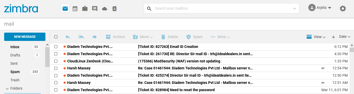 How to switch Zimbra Webmail from Classic to Modern UI - Diadem Technologies : Support Knowledgebase